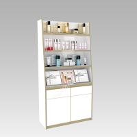China Modern Skincare Display Shelves Quality Store Fixtures White Wooden Multilayer Rack for sale