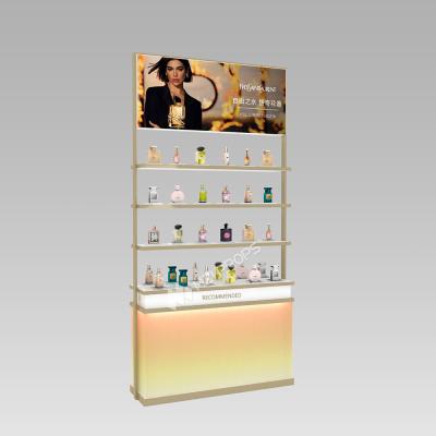 China Transparent Retail Perfume Display Cabinet Skincare Cosmetic Showcase Rack for sale