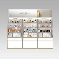 China Modern Skincare Display Shelves Quality Store Fixtures White Wooden Multilayer Rack for sale