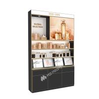 China Cosmetic Skincare Display Rack Cabinet Store Wall Fixtures With Light Box for sale