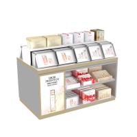 China Skincare Boutique Commercial Store Displays Rack MDF Showcase Stand for sale