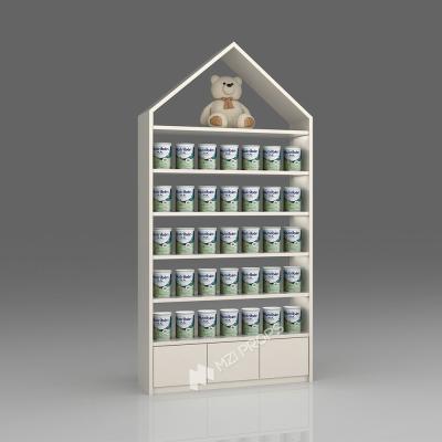 China MDF Baby Store Furniture Retail Store Display Shelves For Milk Powder for sale