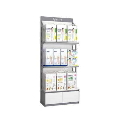 China Creative Laminated Board Retail Merchandising Displays Cabinet Fixtures For Baby Diaper for sale