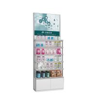 China OEM Wooden Merchandise Displays Shelves For Pharmacy Shop Furniture for sale