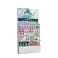 China OEM Wooden Merchandise Displays Shelves For Pharmacy Shop Furniture for sale