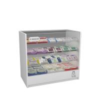 China Commercial Pharmacy Shelf Design Prescription Counter Wooden Glass Showcase for sale