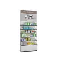 China Retail Pharmacy Shelving Counter Shelf Gondola 1200mm for sale