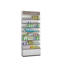 China Compact Convenience Store Display Racks Pharmacy Shelf Solid Wood for sale