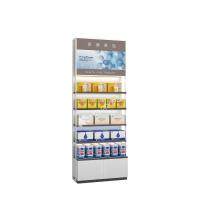 China Glossy Compact Medicine Pharmacy Shelving Units Display Rack 900mm for sale