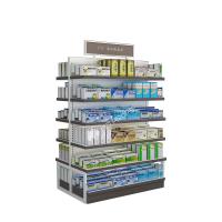 China Retail Medicine Pharmacy Racking System VM Displays Cabinet Glossy Boards for sale