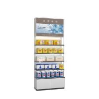 China Glossy Compact Medicine Pharmacy Shelving Units Display Rack 900mm for sale