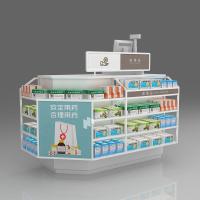 China Custom Medicine Store Racks And Displays Merchandising MDF Cabinet Checkout Counters for sale