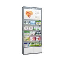 China Medicine Shop Pharmacy Shelving Systems Supermarket Gondola Counter for sale
