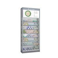 China OEM Medicine Store Pharmacy Shelving Systems Display Table Gondola for sale