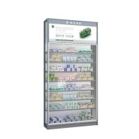 China ODM Modular Pharmacy Shelving Glass Cabinet Chemist Shop Racks Display Showcase for sale
