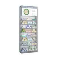 China Aluminum Wood Retail Store Shelving Units Medicine Rack For Pharmacy Display Table for sale