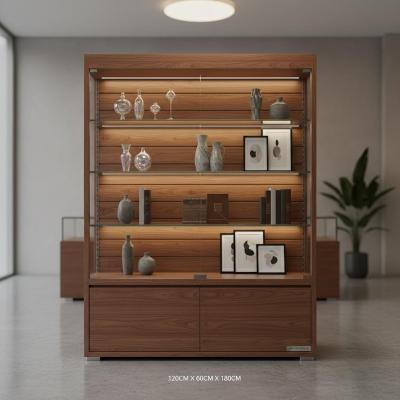 China 120cm X 60cm X 180cm Store Display Showcase with 4 Shelves and Wood Style PANEL for Retail and Makeup Display for sale