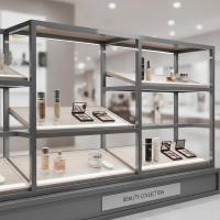 China Powder Coated Beauty Display Cabinet with 50kg Per Shelf Capacity and 120cm X 60cm X 180cm Dimensions for sale
