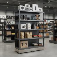 China Powder Coated Store Display Showcase with 50kg Per Shelf Capacity and Tempered Glass Stainless Steel Construction for sale