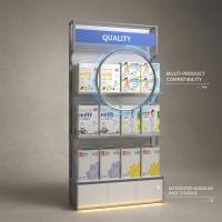 China Rotating Feeding Bottle End Cap Display 360 Degree Glass Shelves Baby Store Gondola Fixture for sale