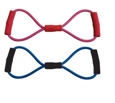 China Figure 8 fitness workout elastic stretch band tube for sale