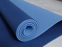 China blue colour double Layer fashion pattern TPE yoga mat  Approval for sale