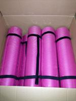 China green& pink 8mm thick nbr yoga mat pilates mat with strap for sale