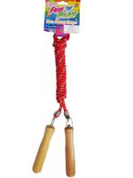 China PVC rope solid wooden handle skipping rope-jump exercise accessories for sale