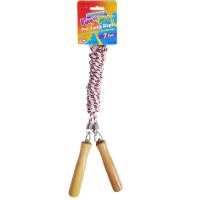 China PVC rope solid wooden handle skipping rope-jump exercise accessories for sale