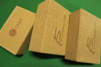 China 2015 wholesale custom logo printing cork foam bamboo yoga block for sale