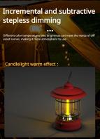 China Outdoor retro American camping light 3 gears adjustable USB rechargeable portable camping tent flashlight for sale