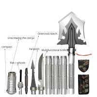 China Outdoor multifunctional military shovel, camping survival, mountaineering, fishing, four section shovel, foldable garden for sale