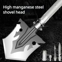 China Outdoor multifunctional military shovel, camping survival, mountaineering, fishing, four section shovel, foldable garden for sale
