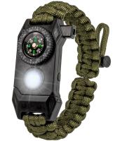 China Outdoor LED light survival paracord bracelet multifunctional adjustable bracelet for sale