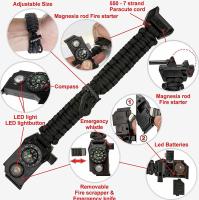 China Outdoor LED light survival paracord bracelet multifunctional adjustable bracelet for sale