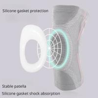 China Sports Knee Guards Basketball Pressure Running Cycling Silicone Summer Thin Knitted Breathable Silicone Spring Knee Guar for sale