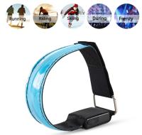 China Rechargeable led luminous arm with LED reflective bracelet luminous with fun run outdoor sports running lights for sale