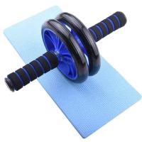 China Mat abdominal high quality Muscle Trainer Double Workout Durable Non-Slip Handles Ab wheel for sale