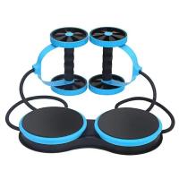 China AB Wheels Roller Stretch Elastic Abdominal Resistance Pull Rope Abdominal Muscle Trainer Exercise Tool Abdominal Roller for sale