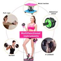China AB Wheels Roller Stretch Elastic Abdominal Resistance Pull Rope Abdominal Muscle Trainer Exercise Tool Abdominal Roller for sale