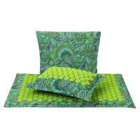 China Full Printed Cloth New Plastic Spikes Acupressure Mat and Pillow Set for Massage for sale