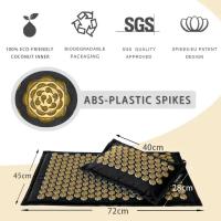 China Patent Design Natural Linen Acupressure Mat Foot Shakti Plastic Spikes Massage Acupressure Mat and Pillow Set for sale