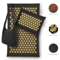 China Patent Design Natural Linen Acupressure Mat Foot Shakti Plastic Spikes Massage Acupressure Mat and Pillow Set for sale