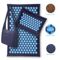China Patent Design Natural Linen Acupressure Mat Foot Shakti Plastic Spikes Massage Acupressure Mat and Pillow Set for sale