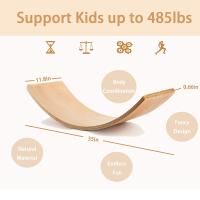 China Fitness Wooden Curvy Baby Kids Training Wobble Balance Board for sale