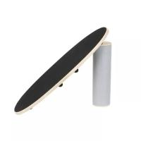 China Custom Pattern Fitness Wooden Training 29 Inch Wobble Balance Board Wood Roller for sale