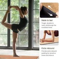 China Custom printed eco friendly gym cork yoga balls cork yoga wheel matting instructional non-slip cork yoga mat with strap for sale
