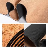 China Custom printed eco friendly gym cork yoga balls cork yoga wheel matting instructional non-slip cork yoga mat with strap for sale