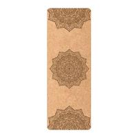 China Eco Friendly Cork Alignment Yoga Mat and Block Set Custom Print Rubber Large Thick for Working Out Stretching for sale