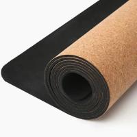 China Eco Friendly Cork Alignment Yoga Mat and Block Set Custom Print Rubber Large Thick for Working Out Stretching for sale